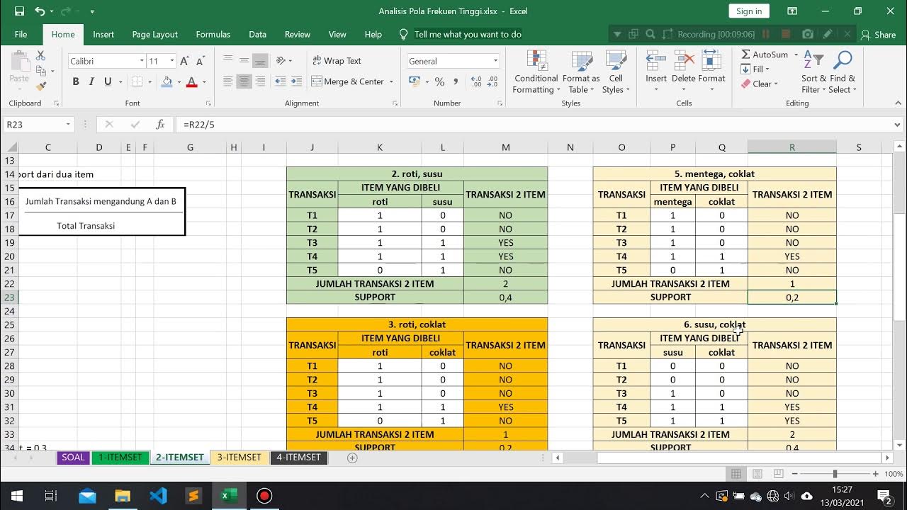 Perhitungan Algoritma Apriori dengan Contoh Kasus | Data Mining - YouTube