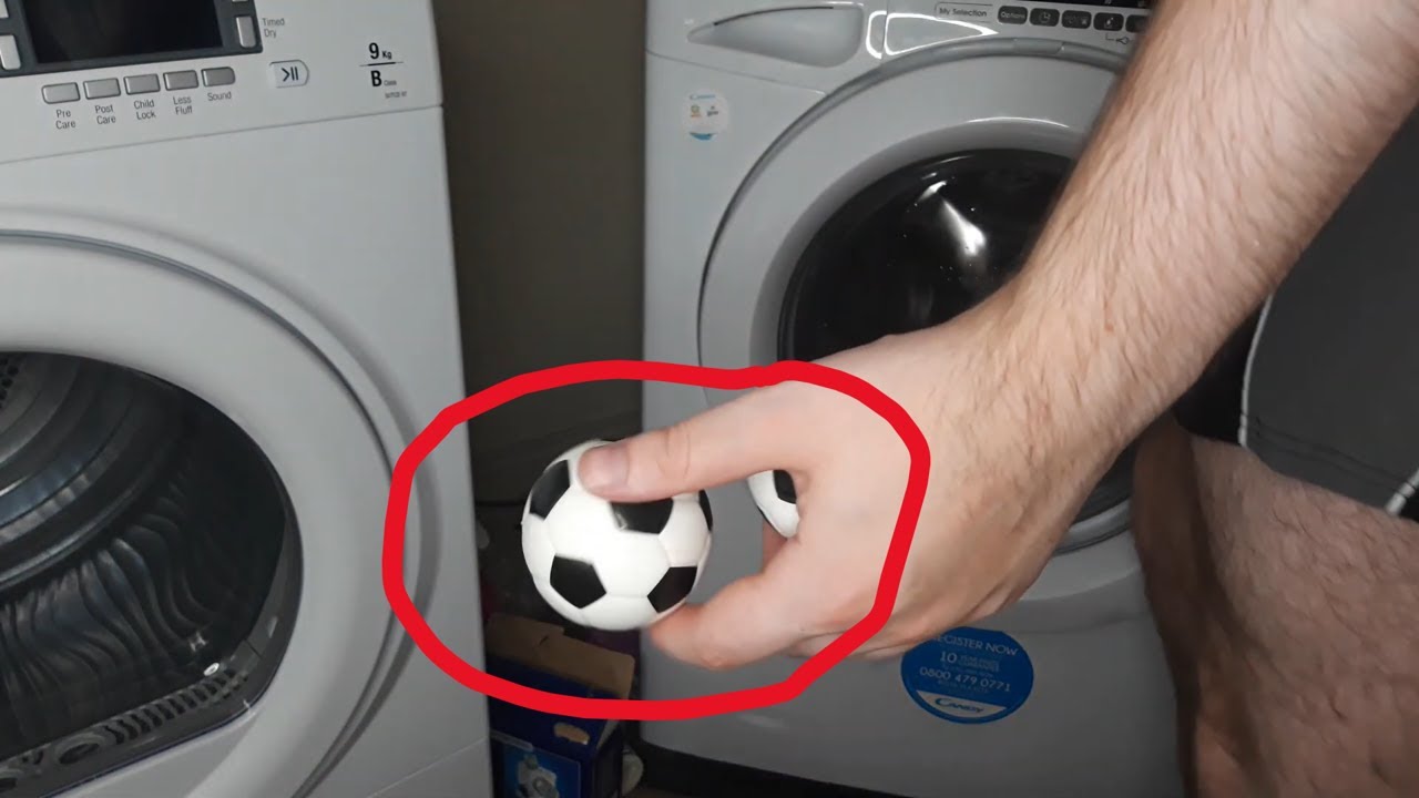 Experiment - Football in a Washing Machine Spin Cycle - YouTube
