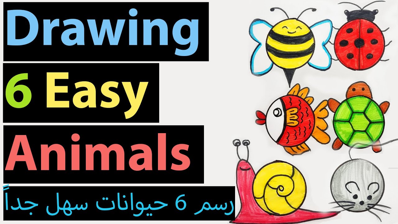 Drawing Six Animals - Super Basic & easy - YouTube