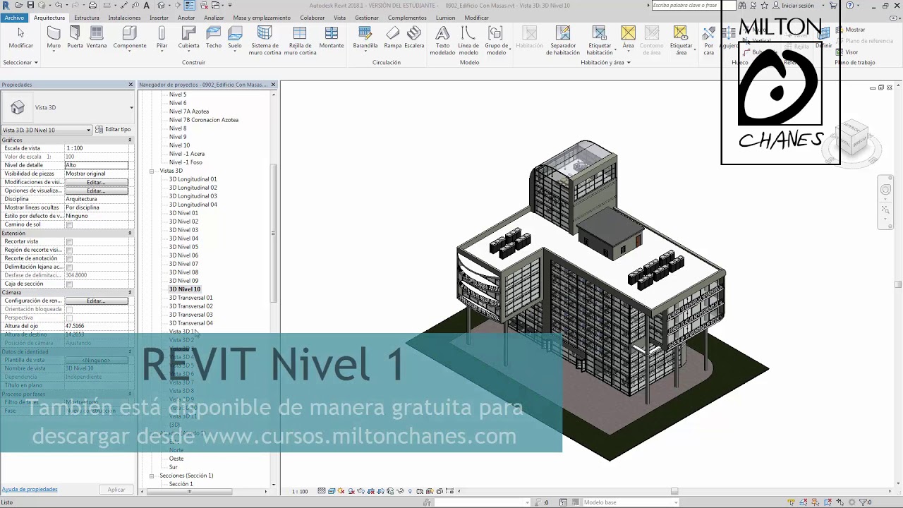 Edificio de Oficinas - Curso Online de Revit Nivel 1 - YouTube