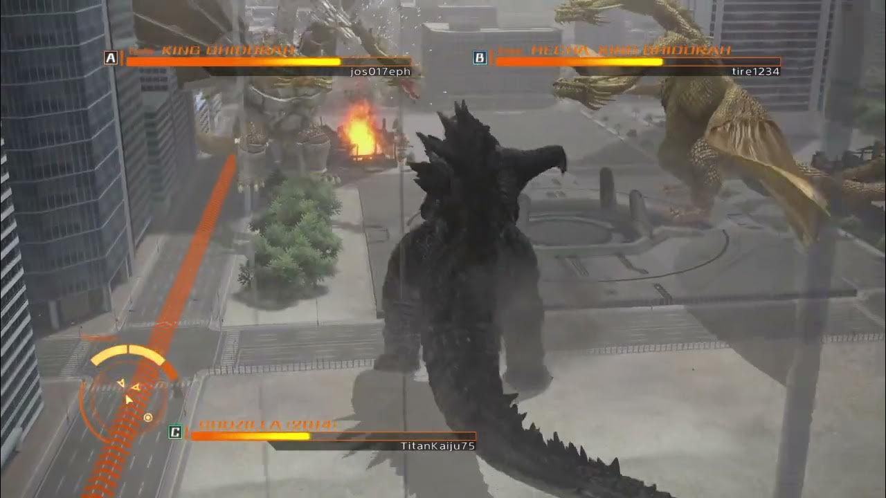 Godzilla (PS4) Online VS: Godzilla (2014) vs. King Ghidorah vs. Mecha-King Ghidorah - YouTube