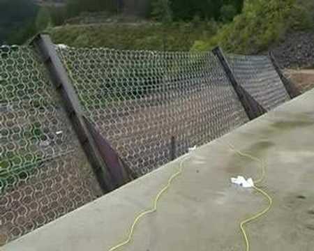 Rockfall Catchment Fence (1000kJ) with rigid posts - YouTube