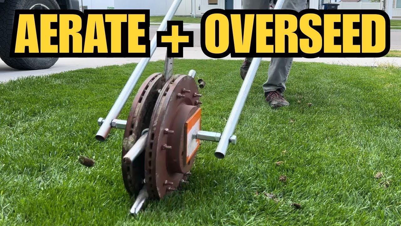 How I Overseed and Manual Aerate Lawn with the Rollaerator - YouTube