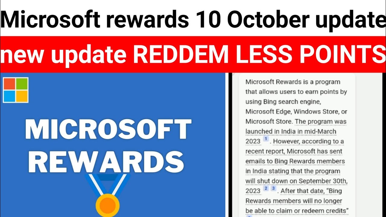 Microsoft rewards New update today || new update REDDEM LESS POINTS on ...