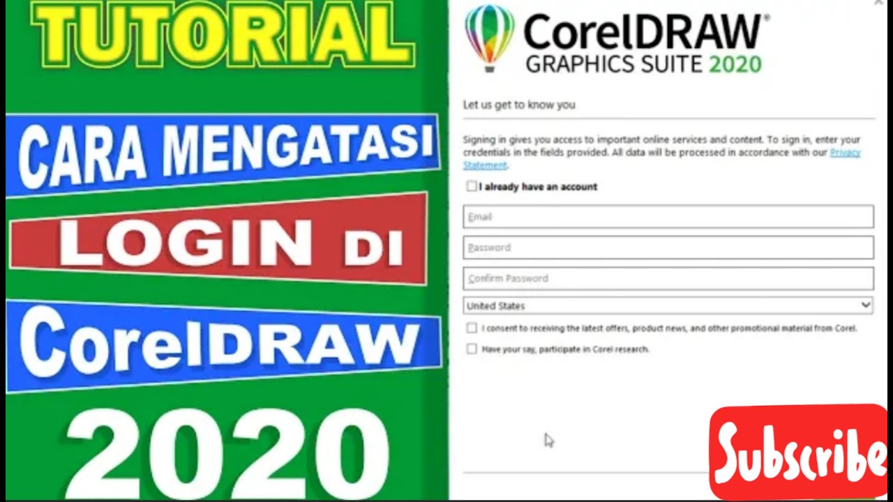 langkah/Cara Menghilangkan LOGIN AKUN Pada applikasi COREL DRAW 2020 ...
