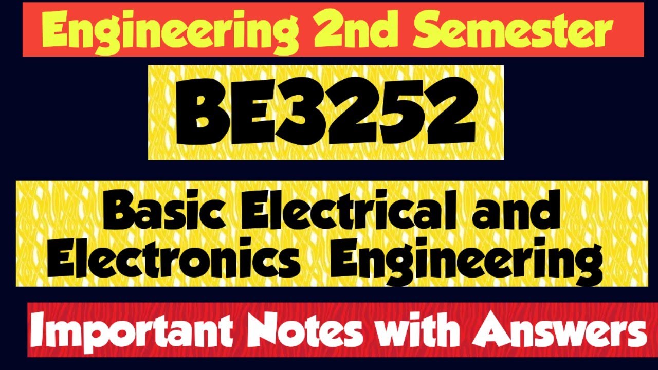 BE3252|Basic Electrical and Electronics Engineering|BEEE|Important ...