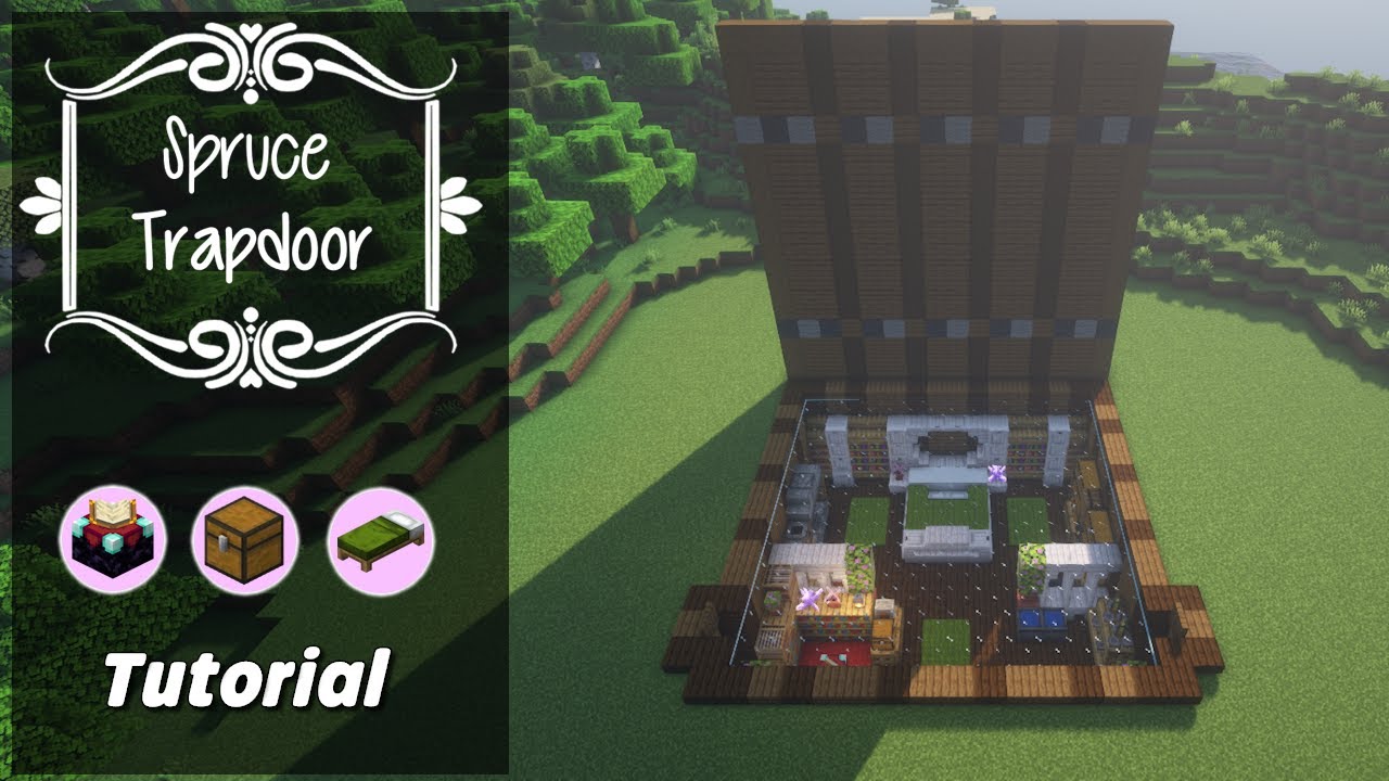 Minecraft: How To Build a Spruce Trapdoor House | Tutorial - YouTube