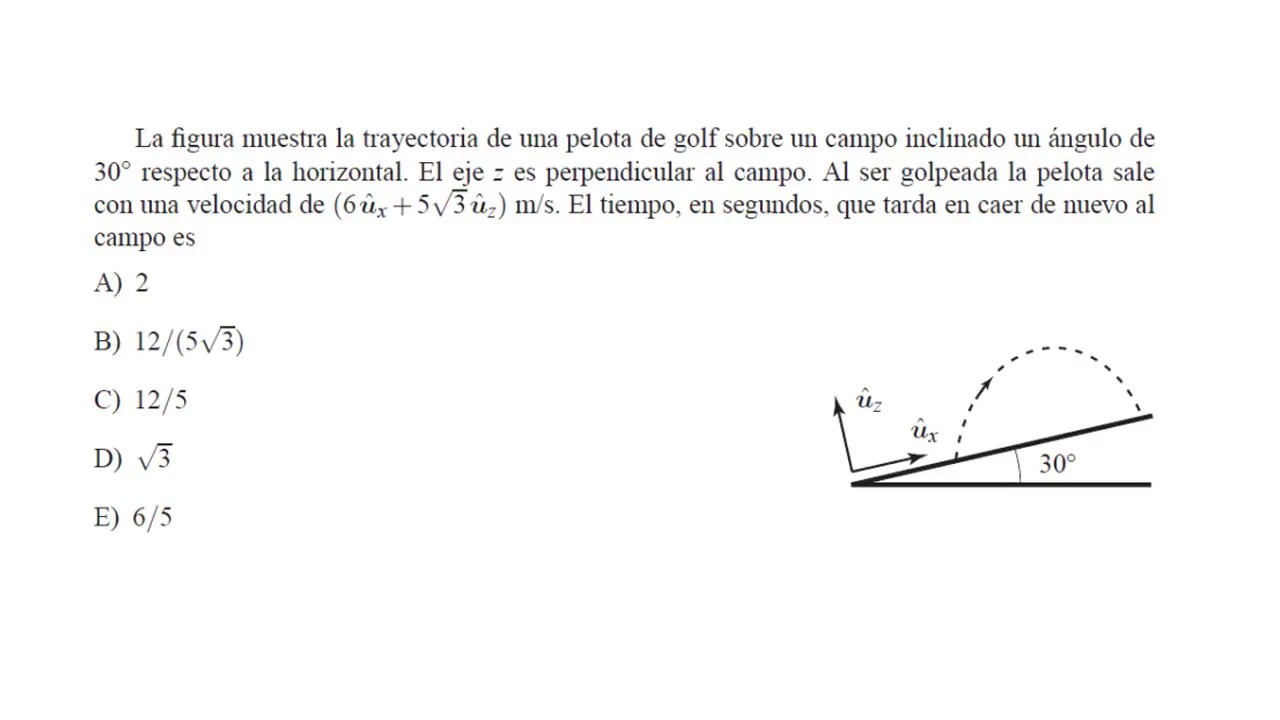 Tiempo de vuelo de un proyectil lanzado en un PLANO INCLINADO - YouTube