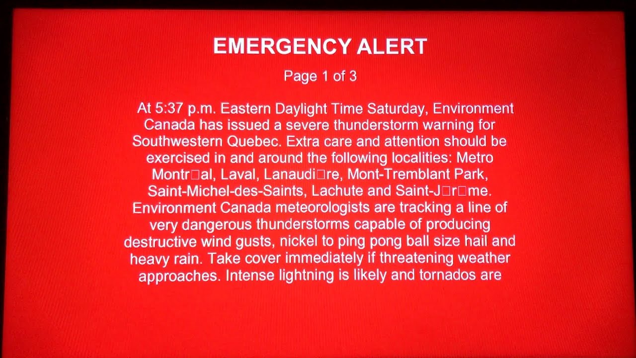 Canada Alert Ready Thunderstorm Warning Alerts 5/21/22 - YouTube