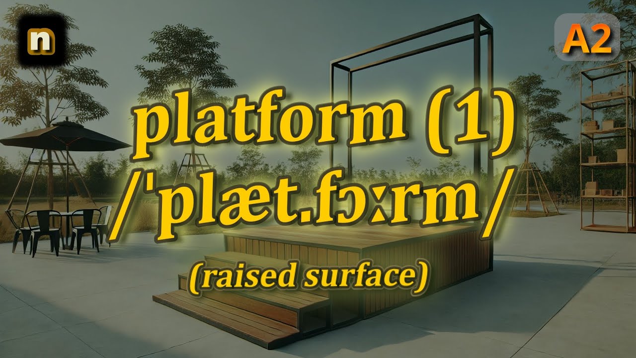 [n] Platform meaning (raised surface) with 5 examples - YouTube