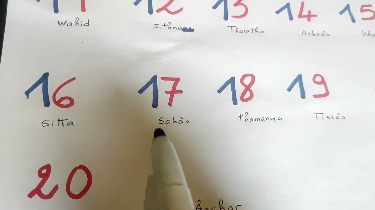 apprendre à compter en arabe facilement jusqu'à 20 - YouTube
