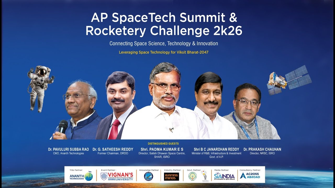 LIVE🔴: AP Space Tech Summit 2026 Begins at Vignan’s University, Guntu ...