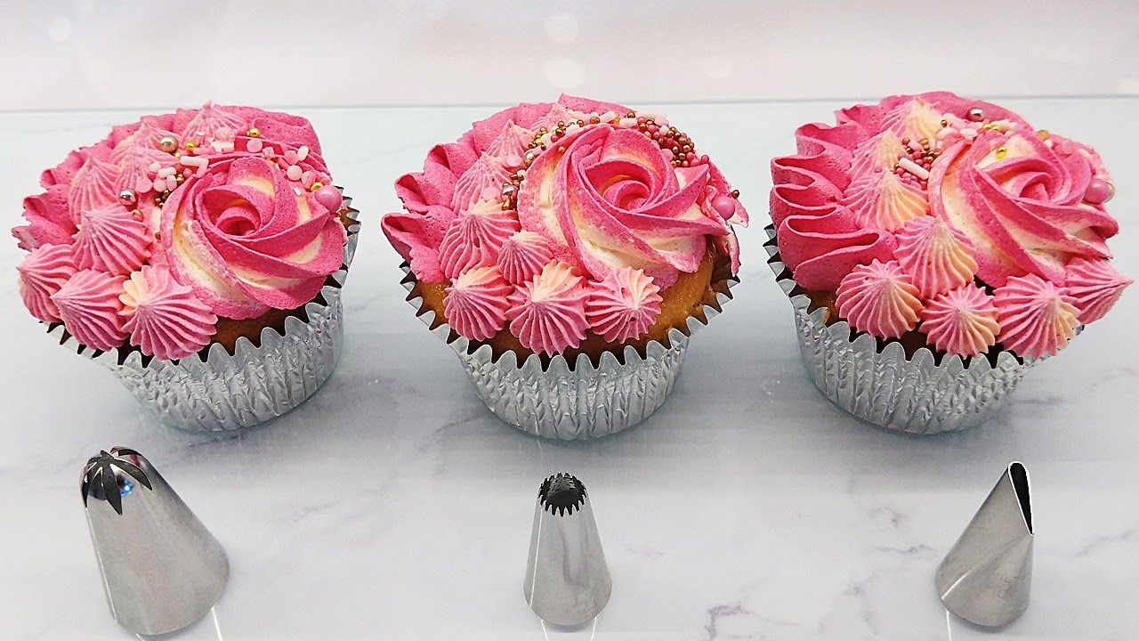 Cupcake Piping Techniques for Beginners #cupcake #cakedecorating #cakepiping - YouTube