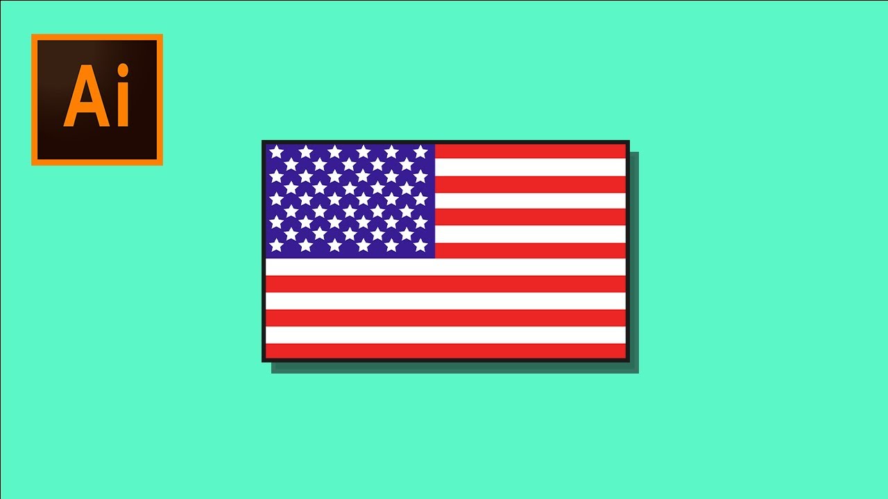 Adobe Illustrator Tutorial - How to Draw American Flag Illustration in ...