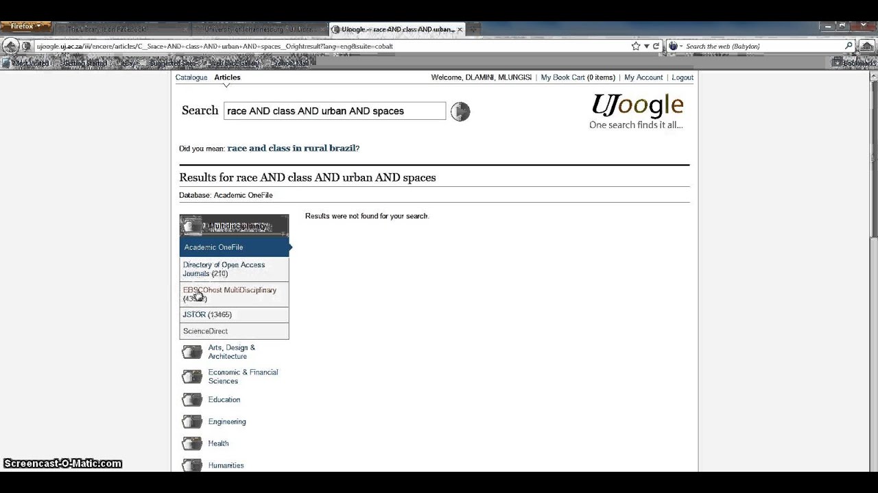 UJOOGLE TUTORIAL: University of Johannesburg, Library and Information ...