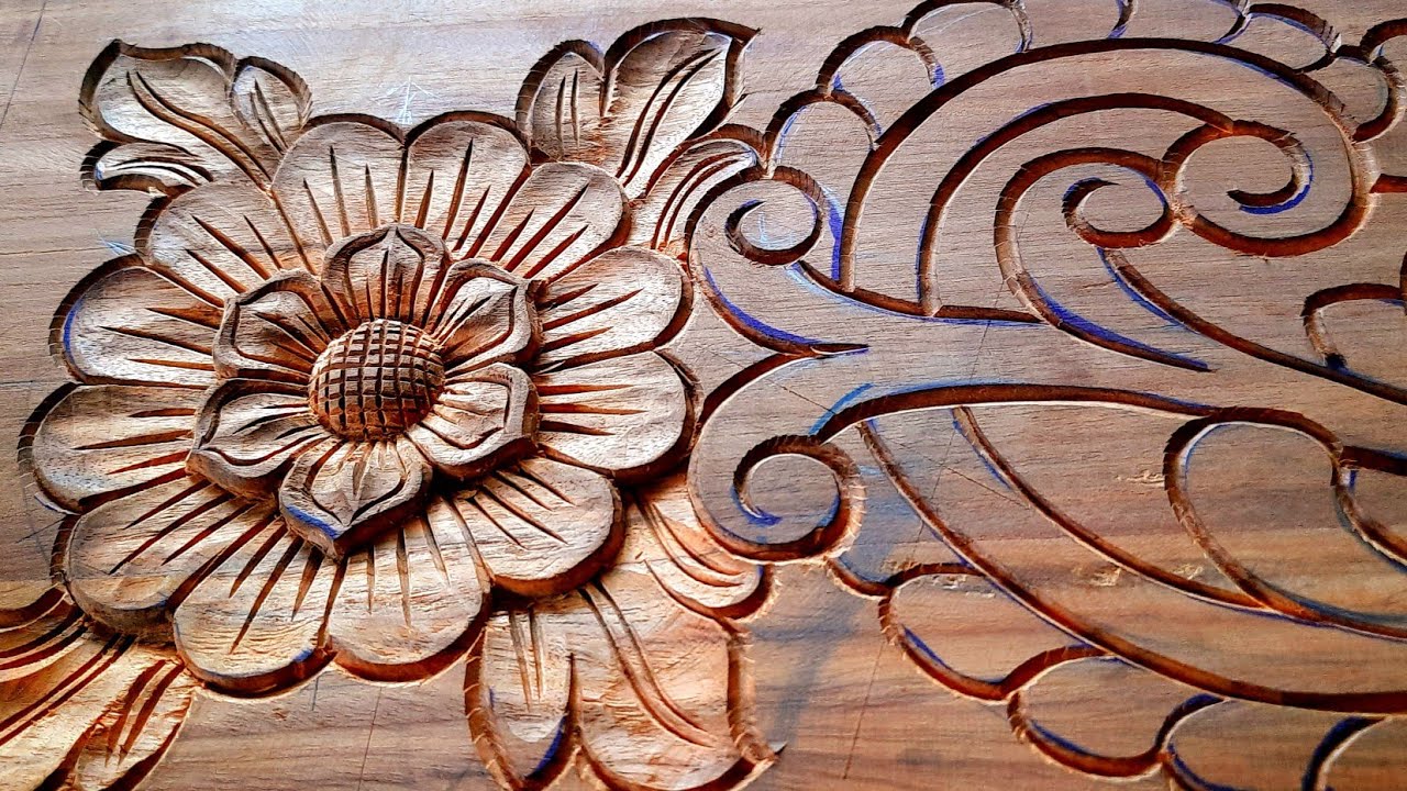 |wood carving|flower making wood|UP wood art|wood design| - YouTube