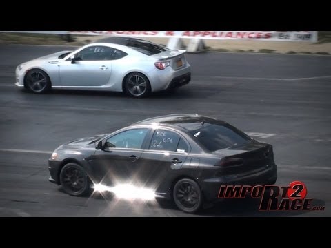 Turbo BRZ Subaru vs EVO X GSR Drag Race - YouTube
