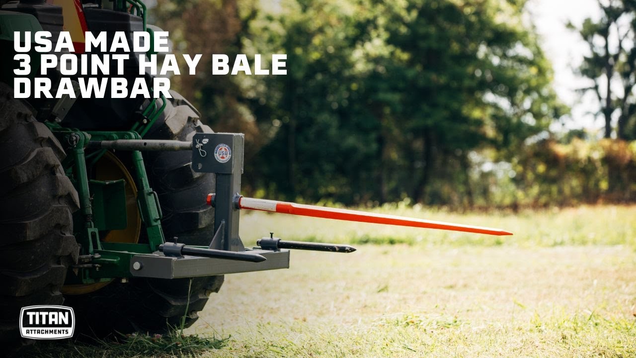USA Made 3 Point Hay Bale Drawbar Fits Cat 1 & 2 | Titan Attachments ...