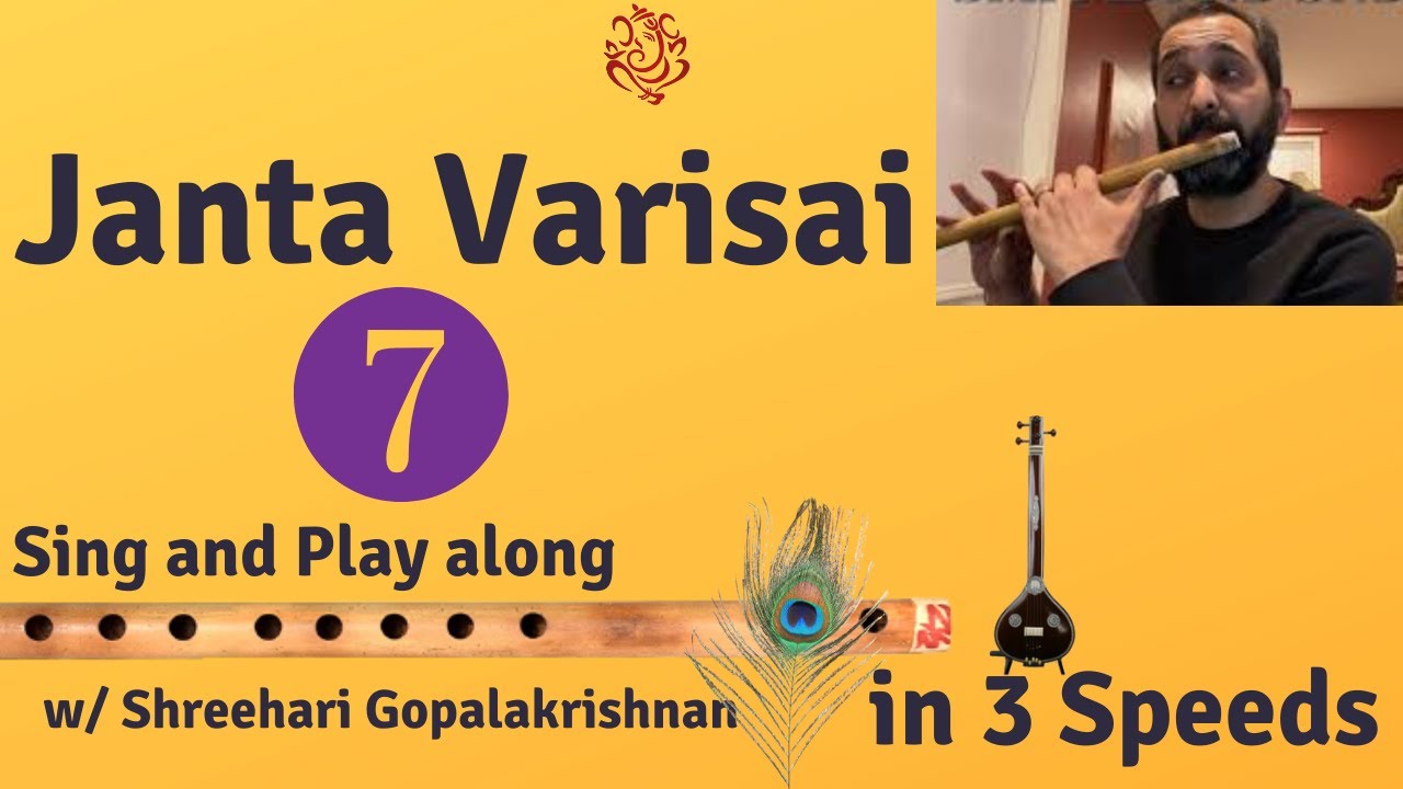 Carnatic Music Janta Varisai 7 Practice in 3 Speeds - Play or Sing ...
