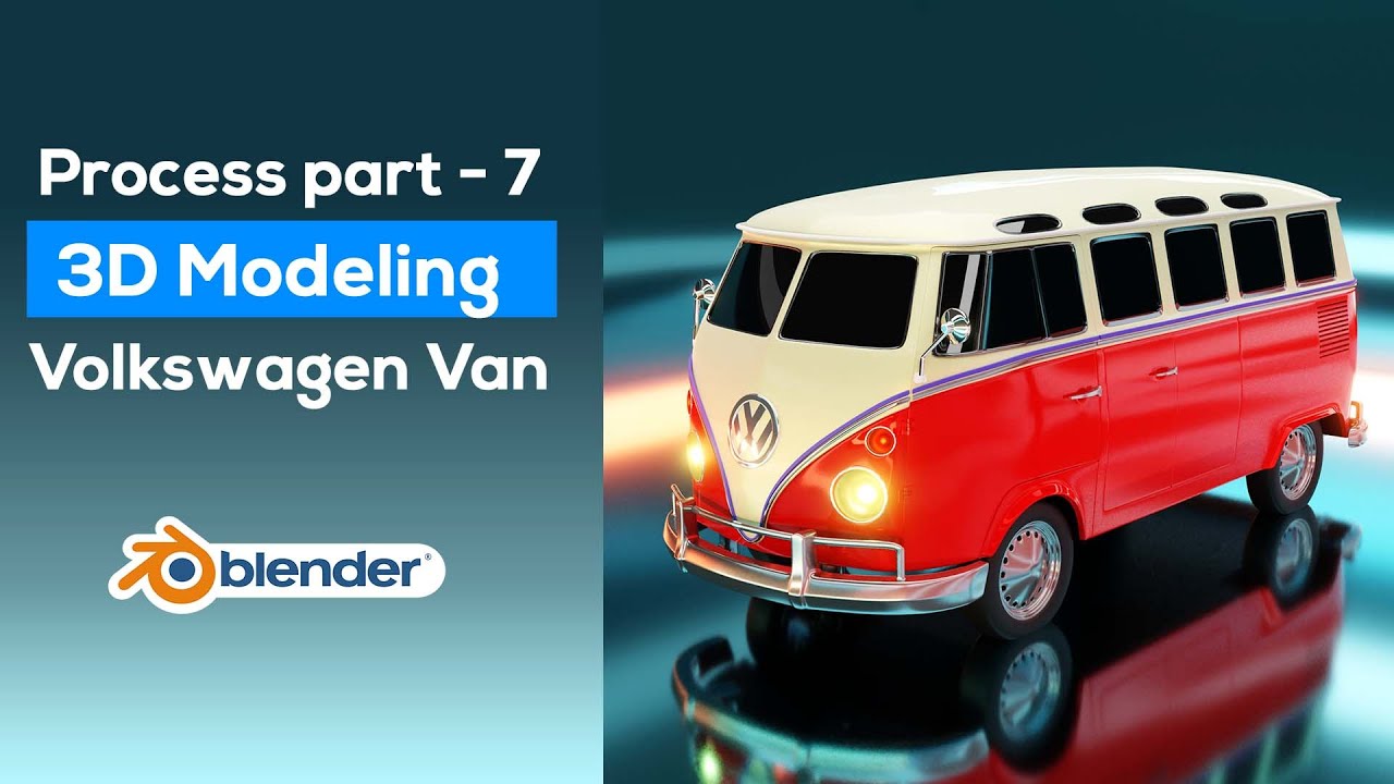 3d modeling volkswagen van in blender | process part 7 - YouTube