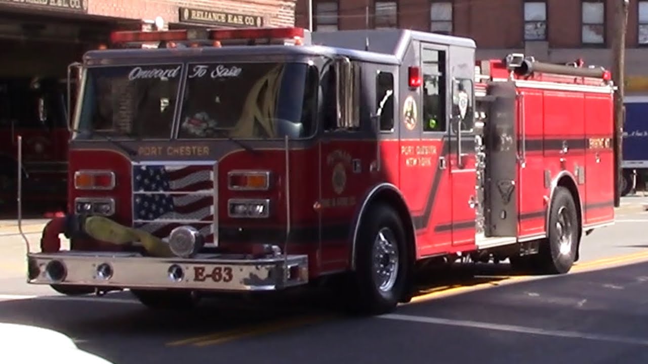 Port Chester Fire Department Rescue 40, Tower Ladder 2, and Engine 63 ...