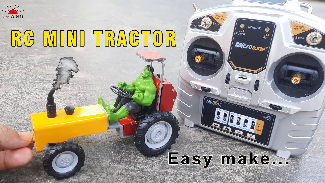 Diy remote control mini tractor | Mini tractor - YouTube