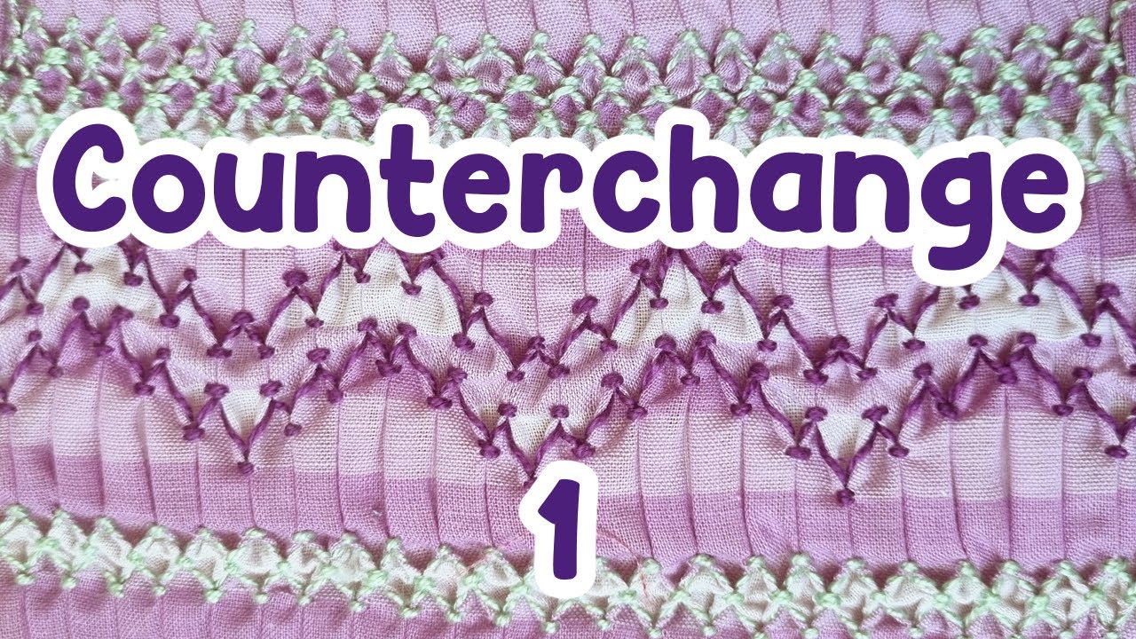 Bordado Smock Counterchange pt1 Líneas y Grecas - YouTube