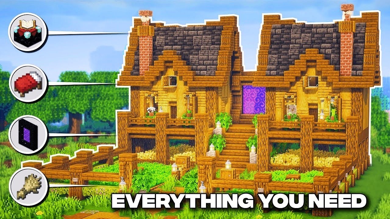Minecraft Ultimate 2 Player House w/ Enchanting Area + Interior in ...