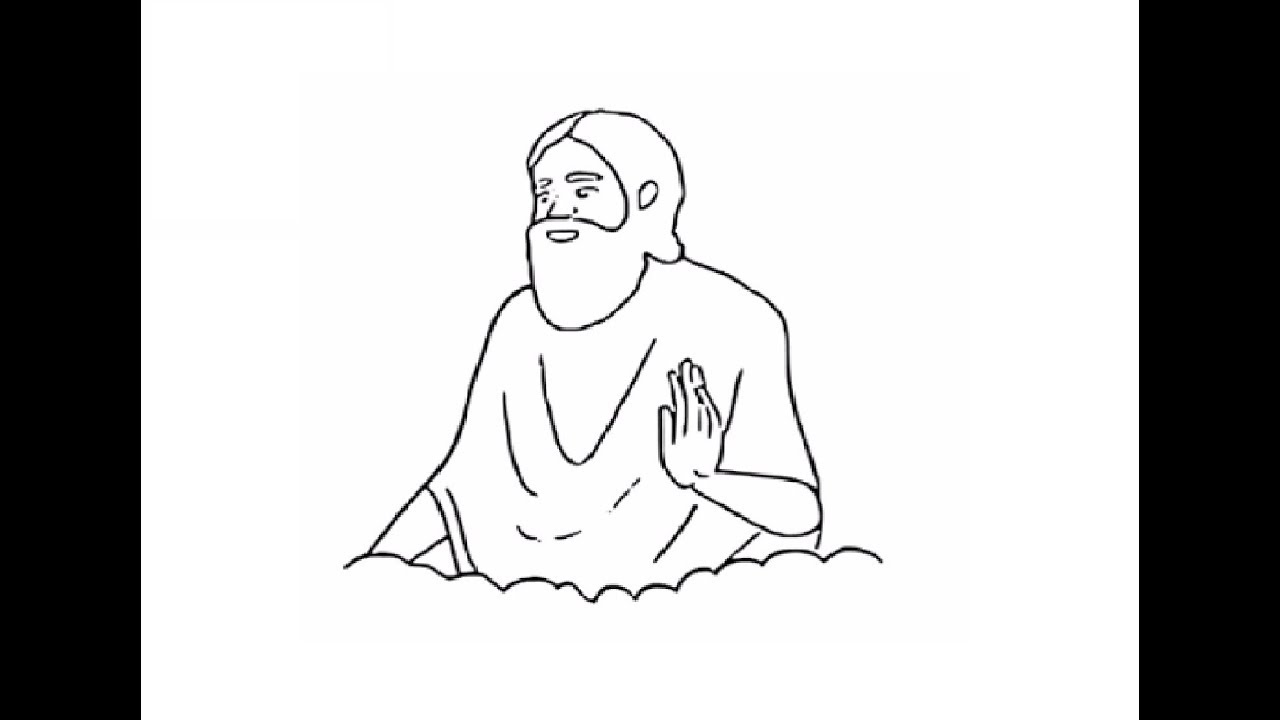 How to draw easy Swami Ramdev drawing by kids step by step - YouTube