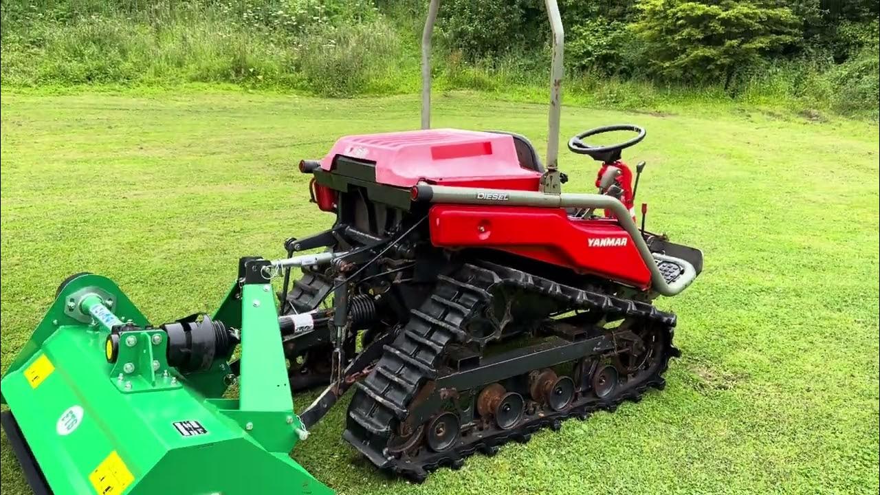 YANMAR AC18 Track Compact Tractor & New 4ft Flail Mower - YouTube