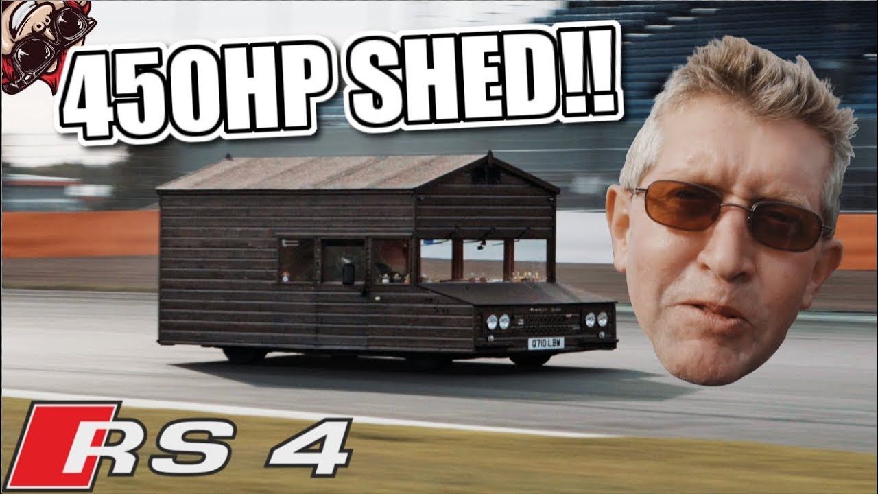 🐒 CRAZY 450HP RS4 POWERED GARDEN SHED!! TRAX SHOW - YouTube