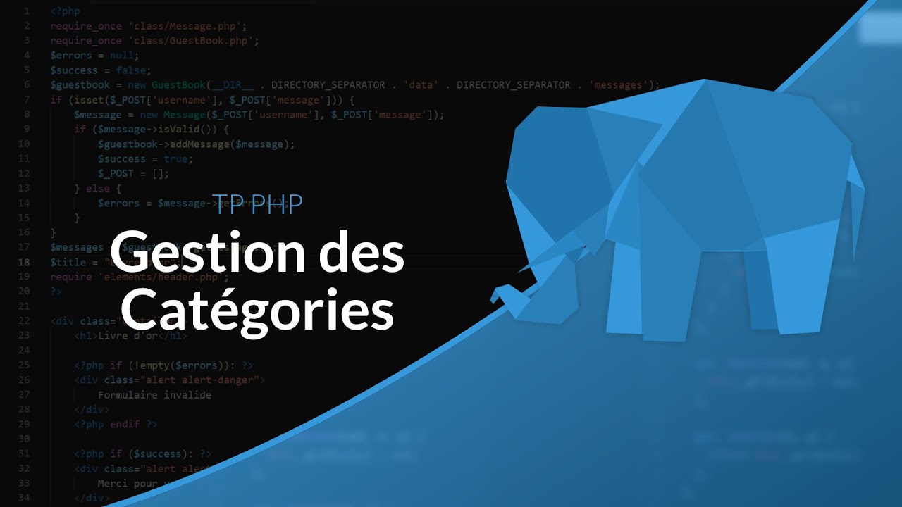 Apprendre le PHP : Chapitre 61, Gestion des catégories - YouTube