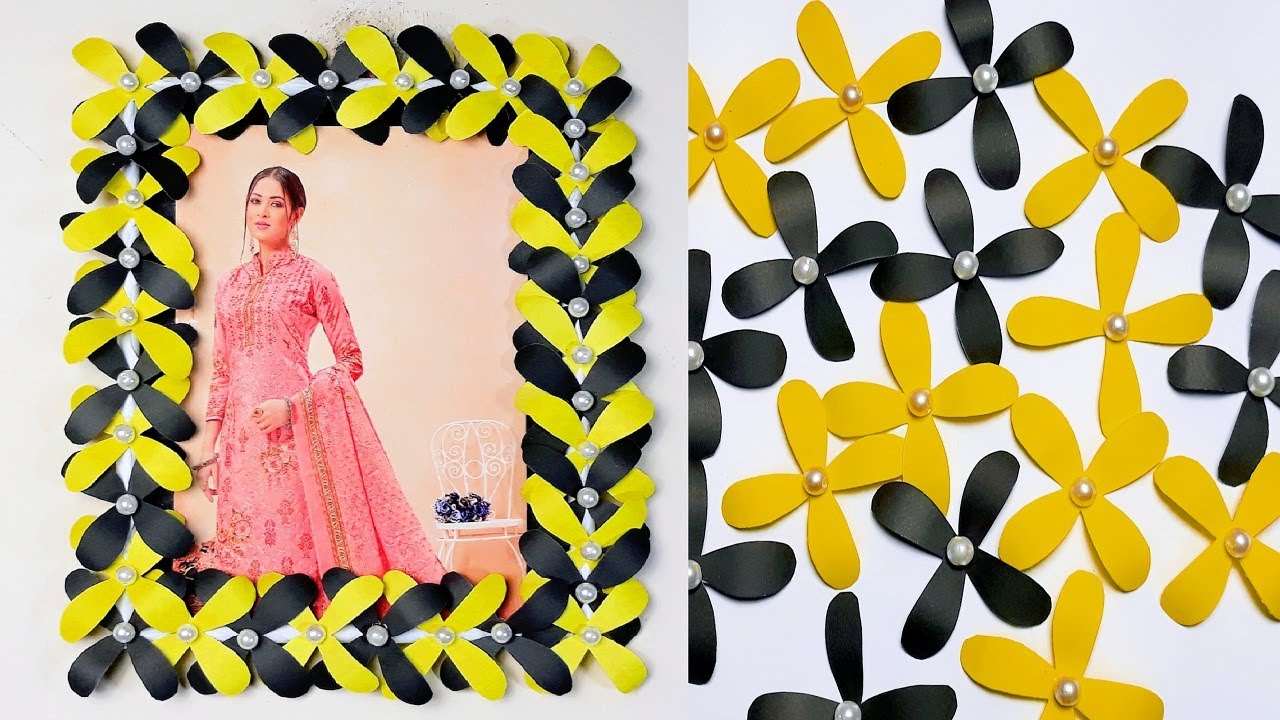 DIY - How to Make Paper Flowers Photo Frame Tutorial | - YouTube