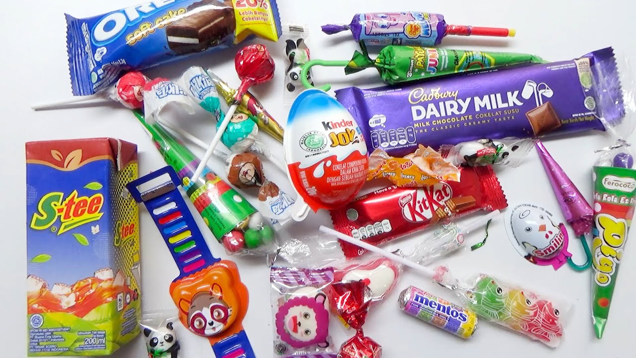 So many candy | Banyak Sekali Permen lolipop, permen coklat, kinderjoy ...