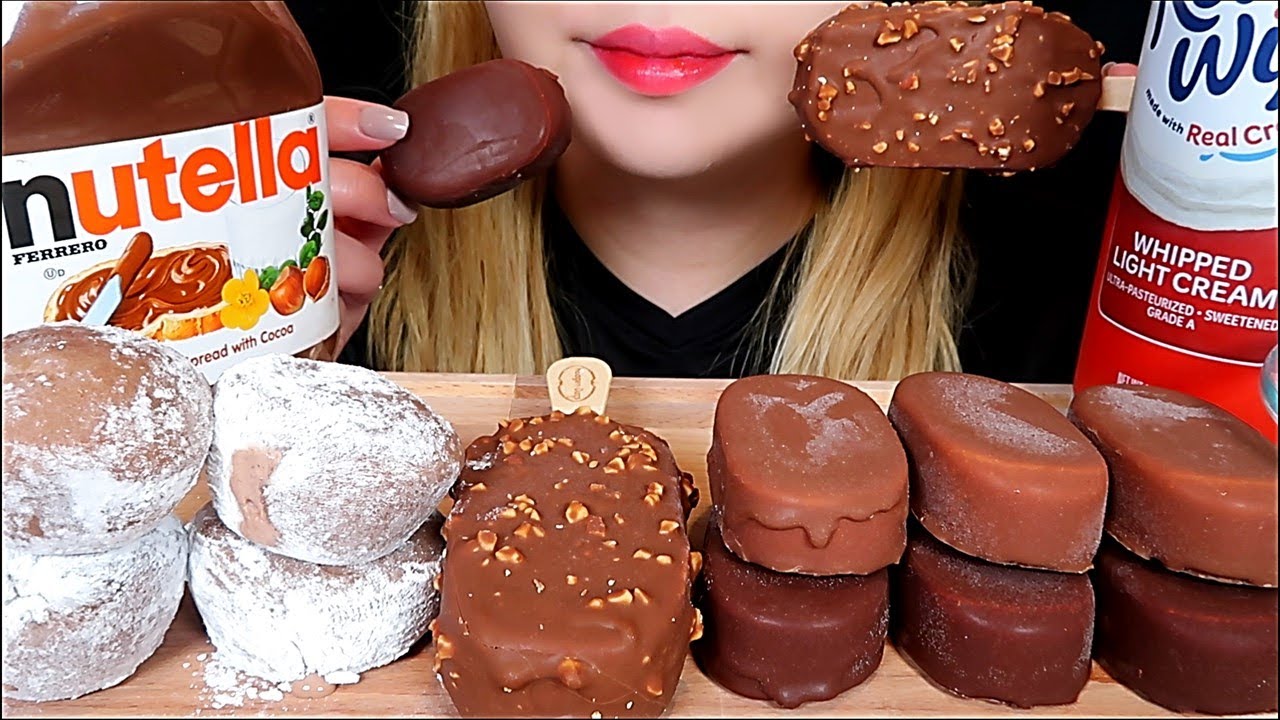 Asmr Chocolate Ice Cream Chocolate Mochi Mukbang Eating Sounds Youtube