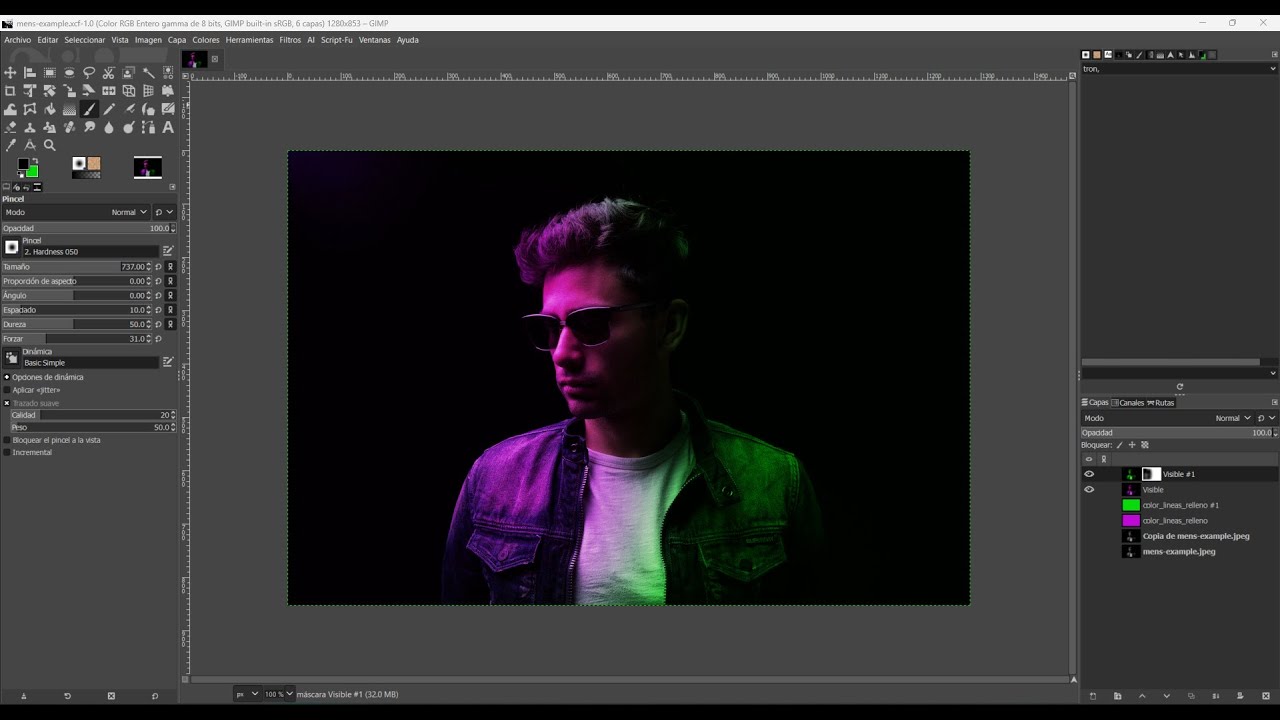 Crea efecto de luz dual con GIMP - YouTube