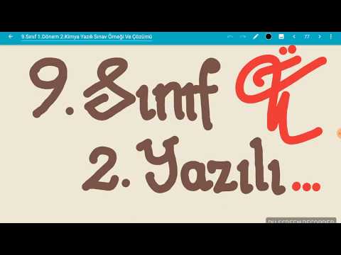 9.Sinif 1. Dönem 2. Kimya Yazılı Sınav Örneği