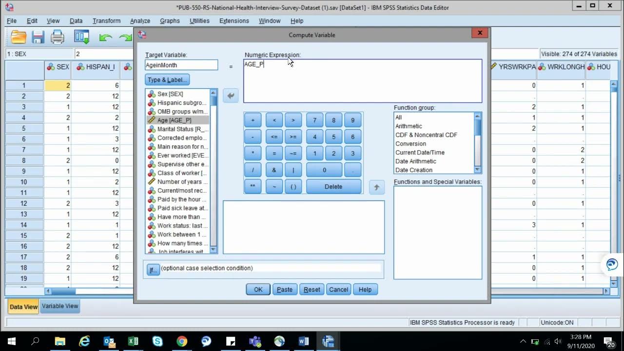 Computing a Variable in SPSS - YouTube