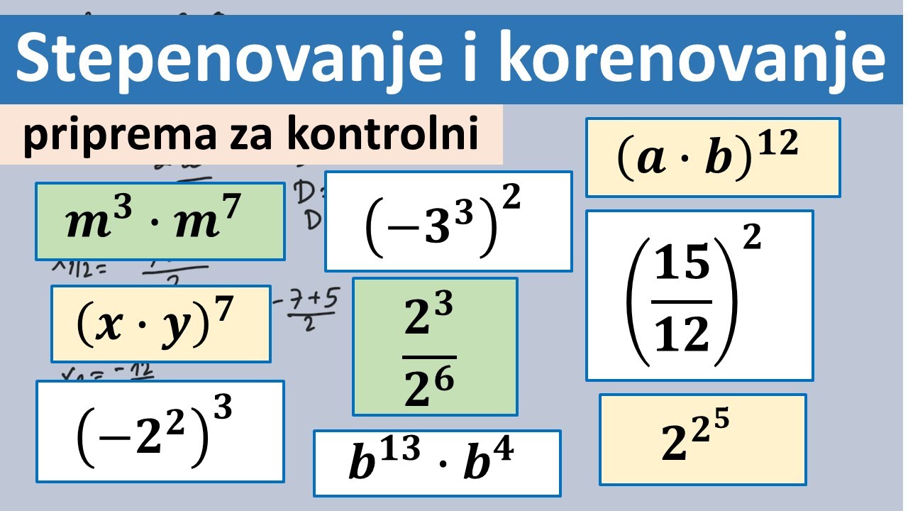 Stepenovanje i korenovanje. Priprema za kontrolni - YouTube