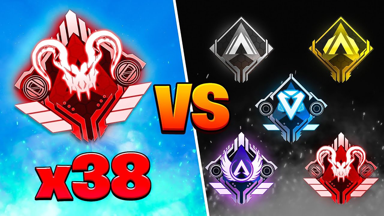 38x APEX PREDATOR 1v1's EVERY RANK and a PRO PLAYER - YouTube