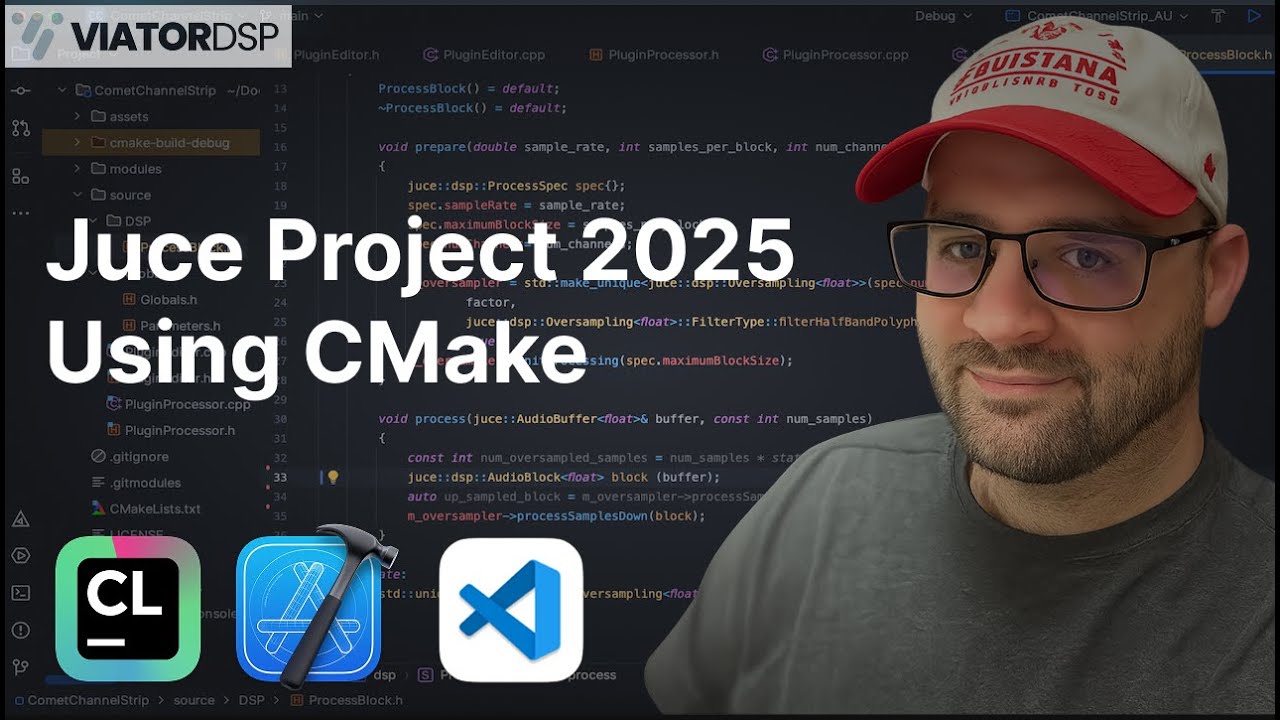 Juce Project Using CMake 2025 - CLion, Xcode, and VS Code - YouTube