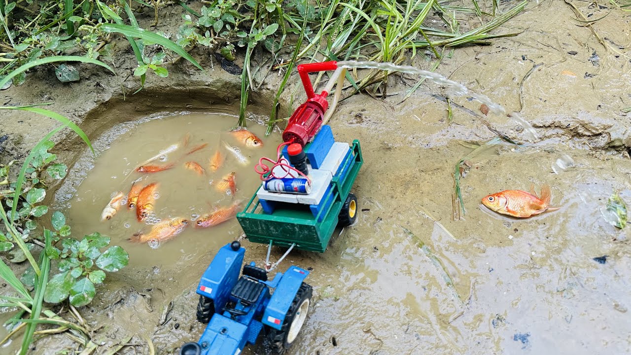 catch fish using mini water pump | fishing exciting | diy tractor ...