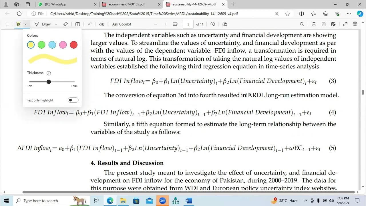 Stata Training Day-28: ARDL Model Estimation Part A - YouTube