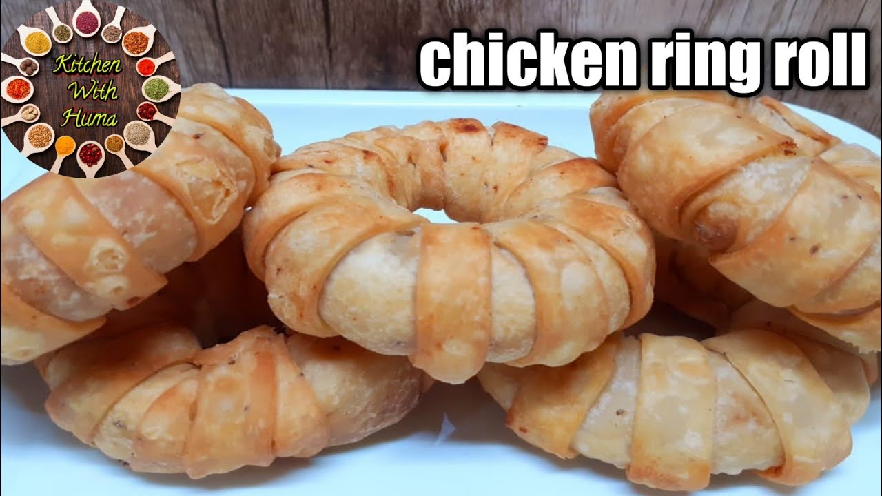 Chicken ring roll recipe | ring samosa | tasty snacks recipe | by ...