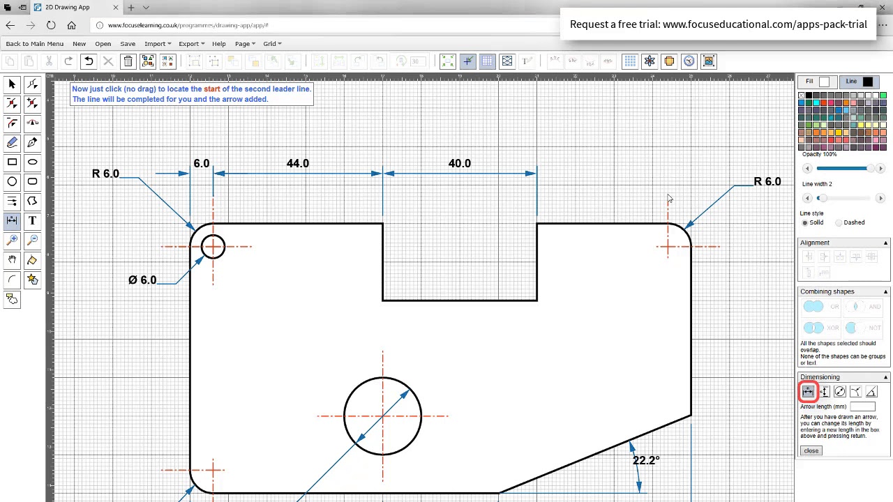 How to dimension a drawing created in Focus 2D Vector Graphic Designer ...
