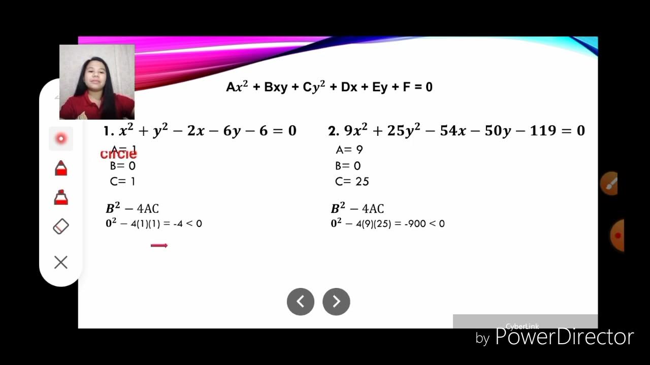 Identifying Conics using Discriminant - YouTube