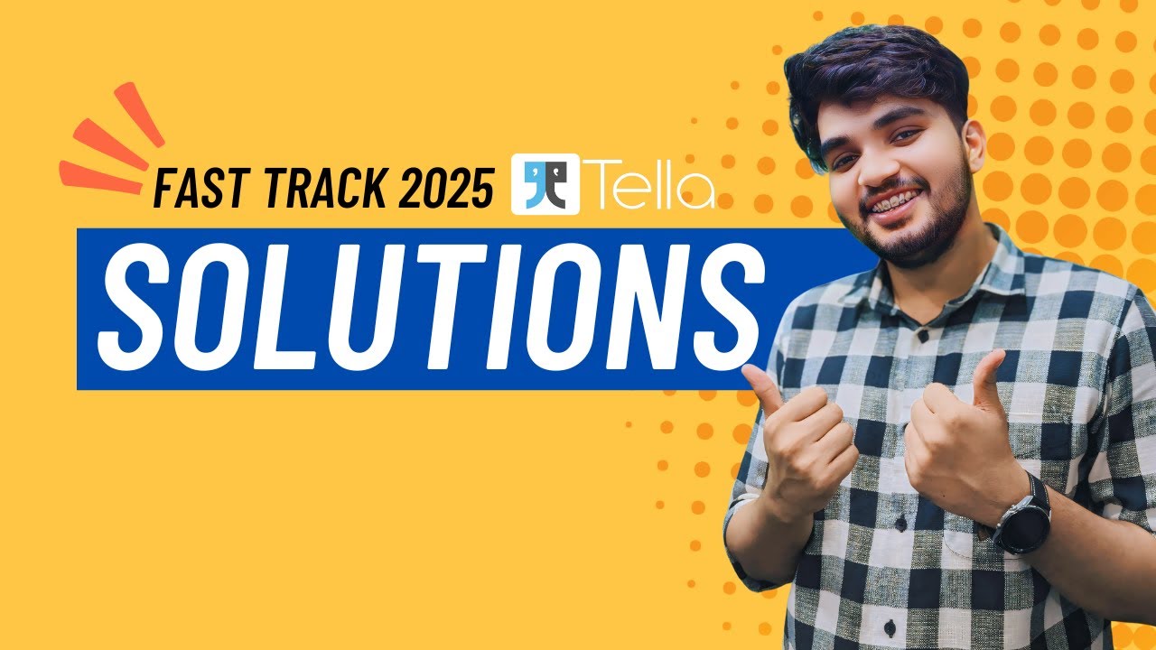 NEET FAST TRACK 2025 | SOLUTIONS | TELLA CLASSES - YouTube