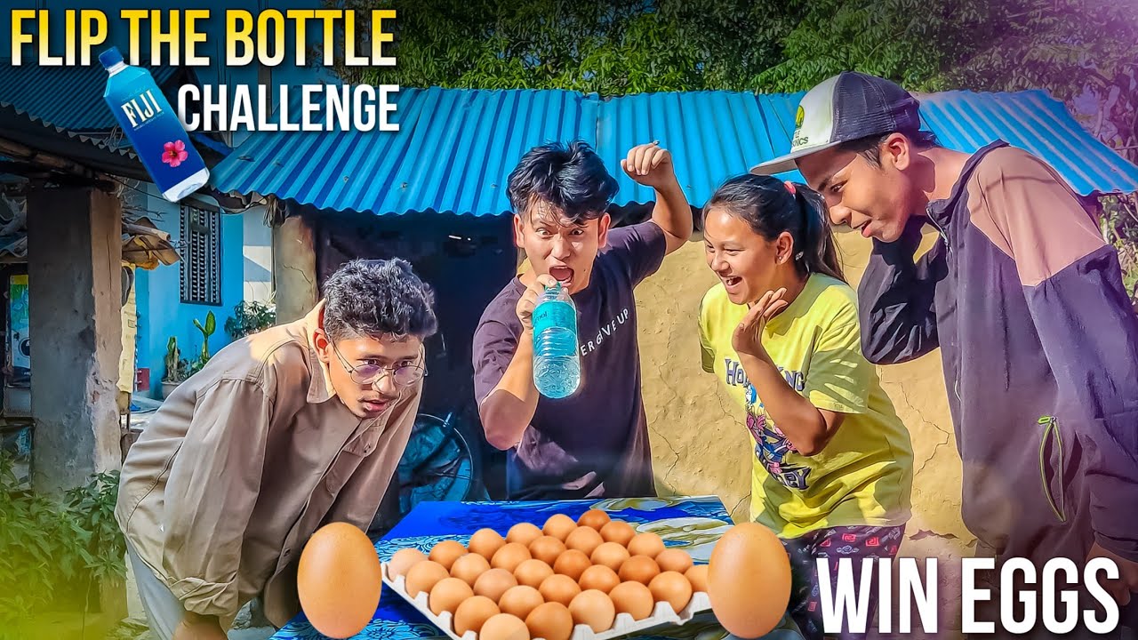 FLIP THE BOTTLE CHALLENGE 😂 || WIN EGGS 🥚 || WITH EXTREME PUNISHMENT 😨 || NYPOLEE - YouTube