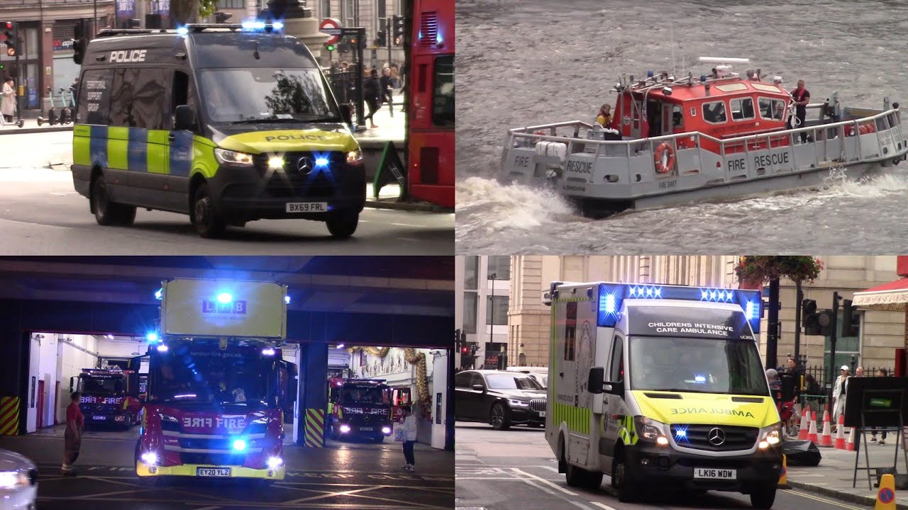 Police, Fire and Ambulance responding in London - YouTube
