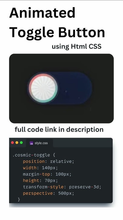 Toggle Button Html Css Coding Htmlcss Learnhtml5andcss3 Youtube